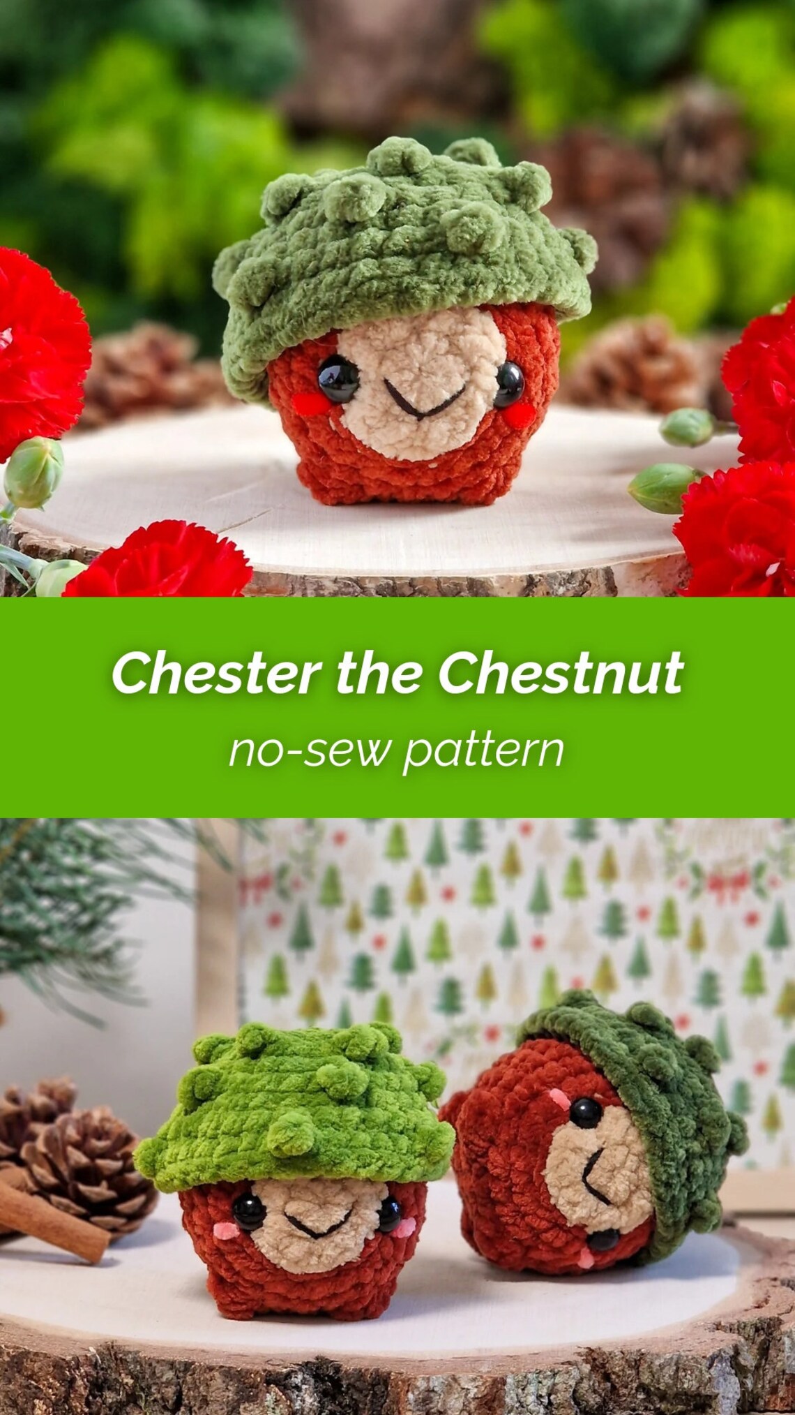 Easy No Sew Crochet Chestnut Pattern, Cute Plush Home Decoration ...