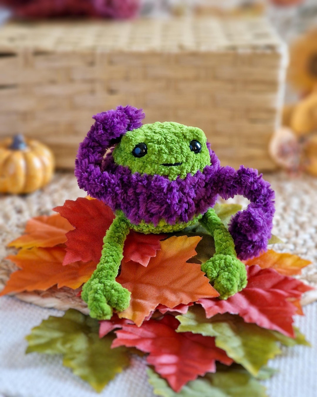 Small Frog in Sweater Plushie, Cozy Handmade Plush Desk Buddy ...