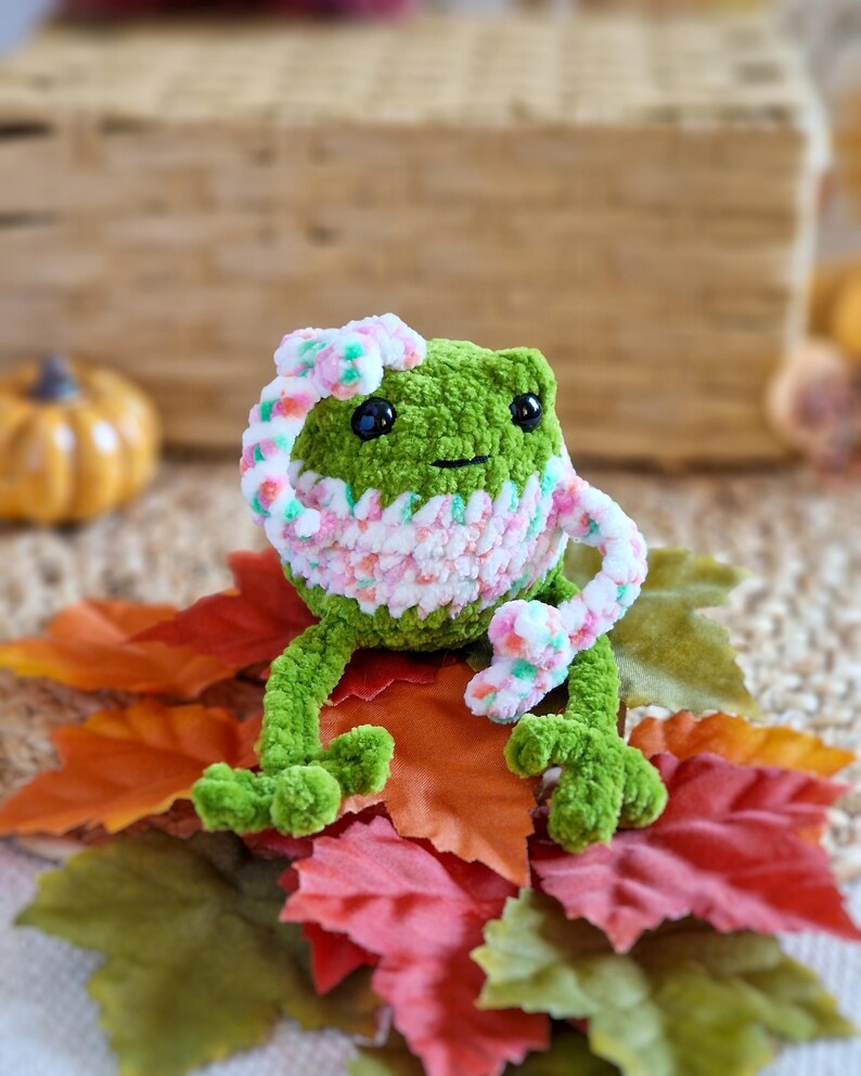 Small Frog in Sweater Plushie, Cozy Handmade Plush Desk Buddy ...
