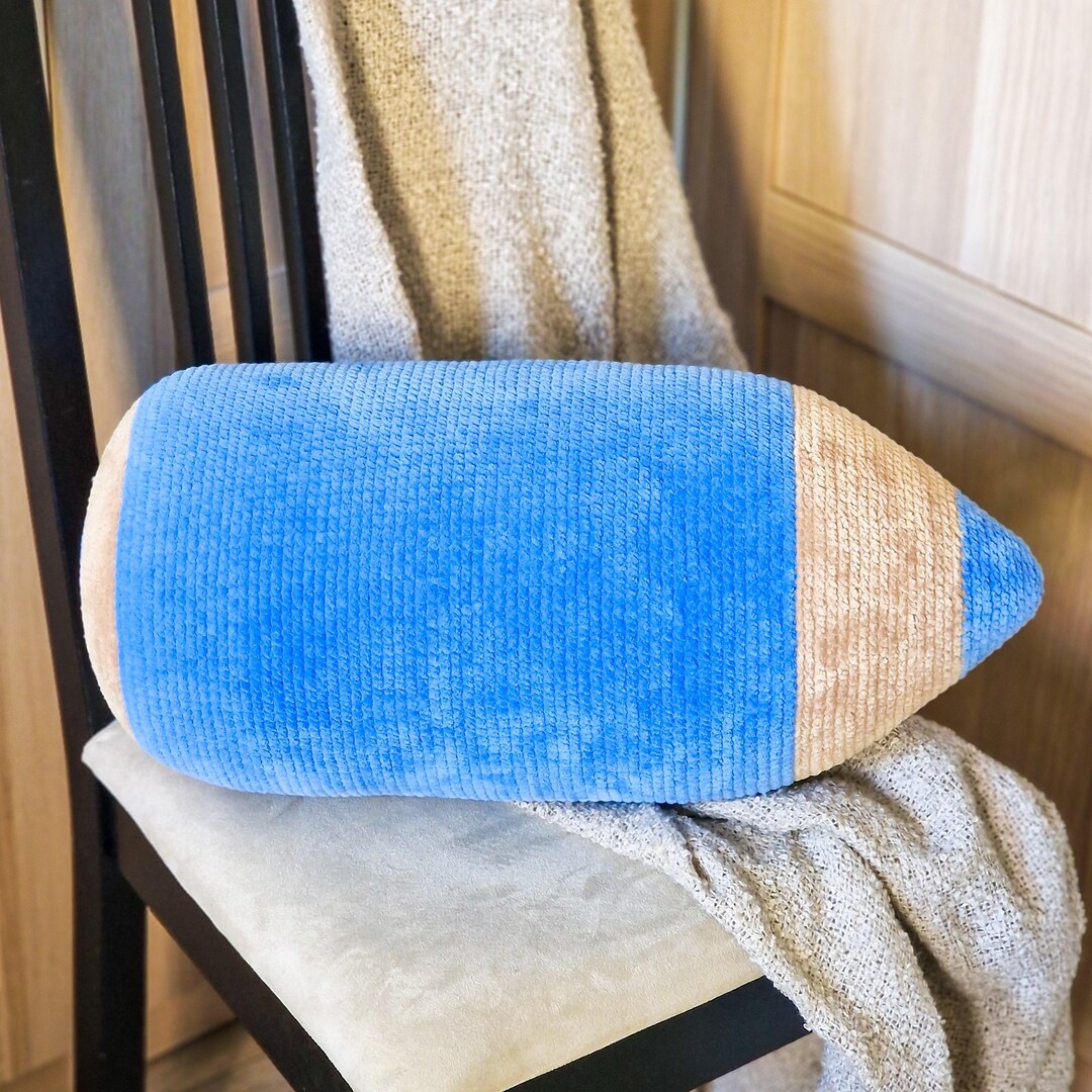 Big Blue Crayon Pillow, Pencil Crayon Pillow, Fun Playroom Decor ...