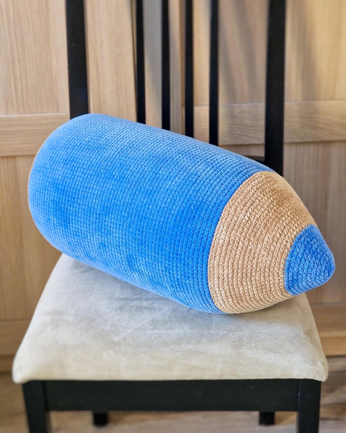Big Blue Crayon Pillow, Pencil Crayon Pillow, Fun Playroom Decor ...