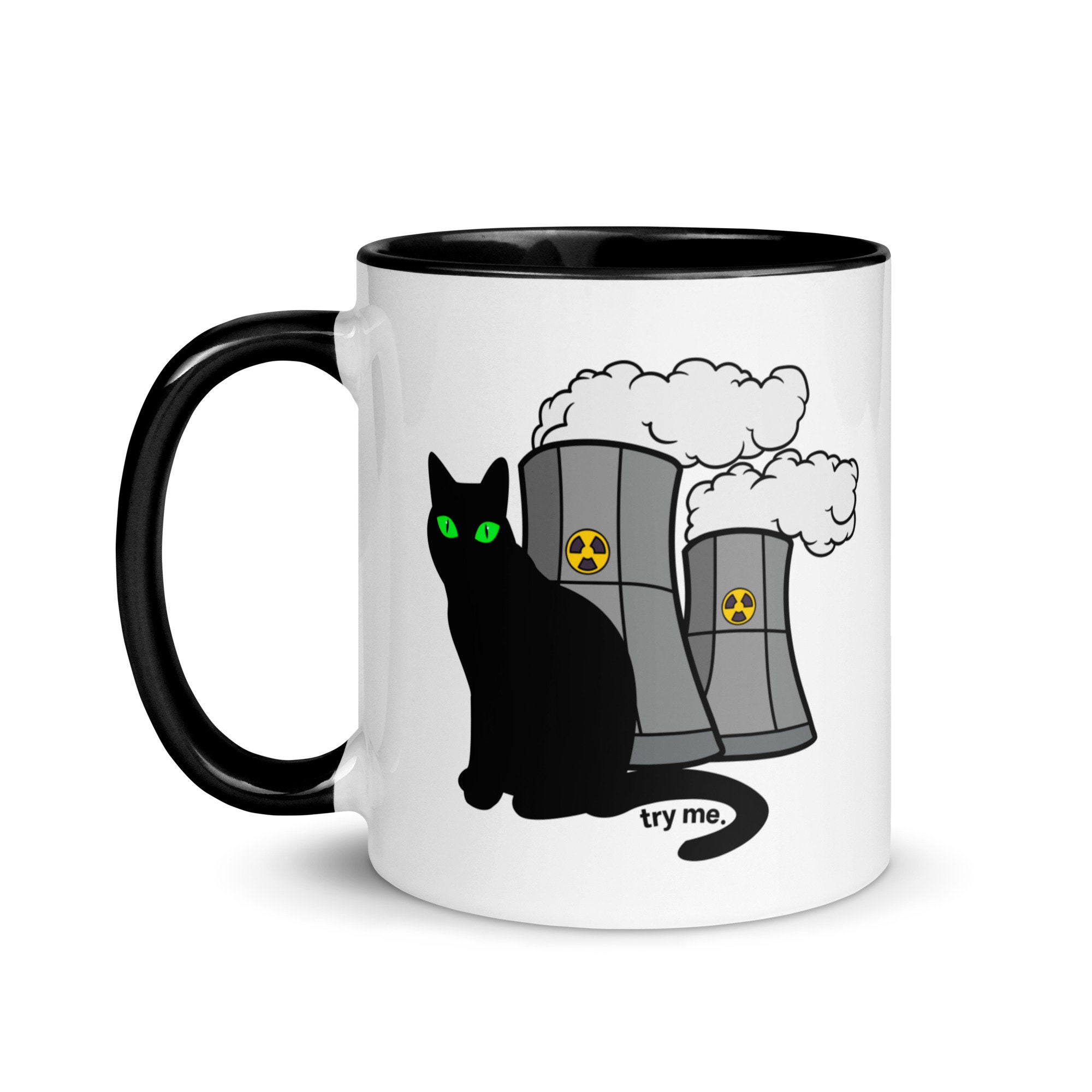 Nuclear Physics: Nuclear Kitty Toxic Waste Black Cat Mug With Color ...