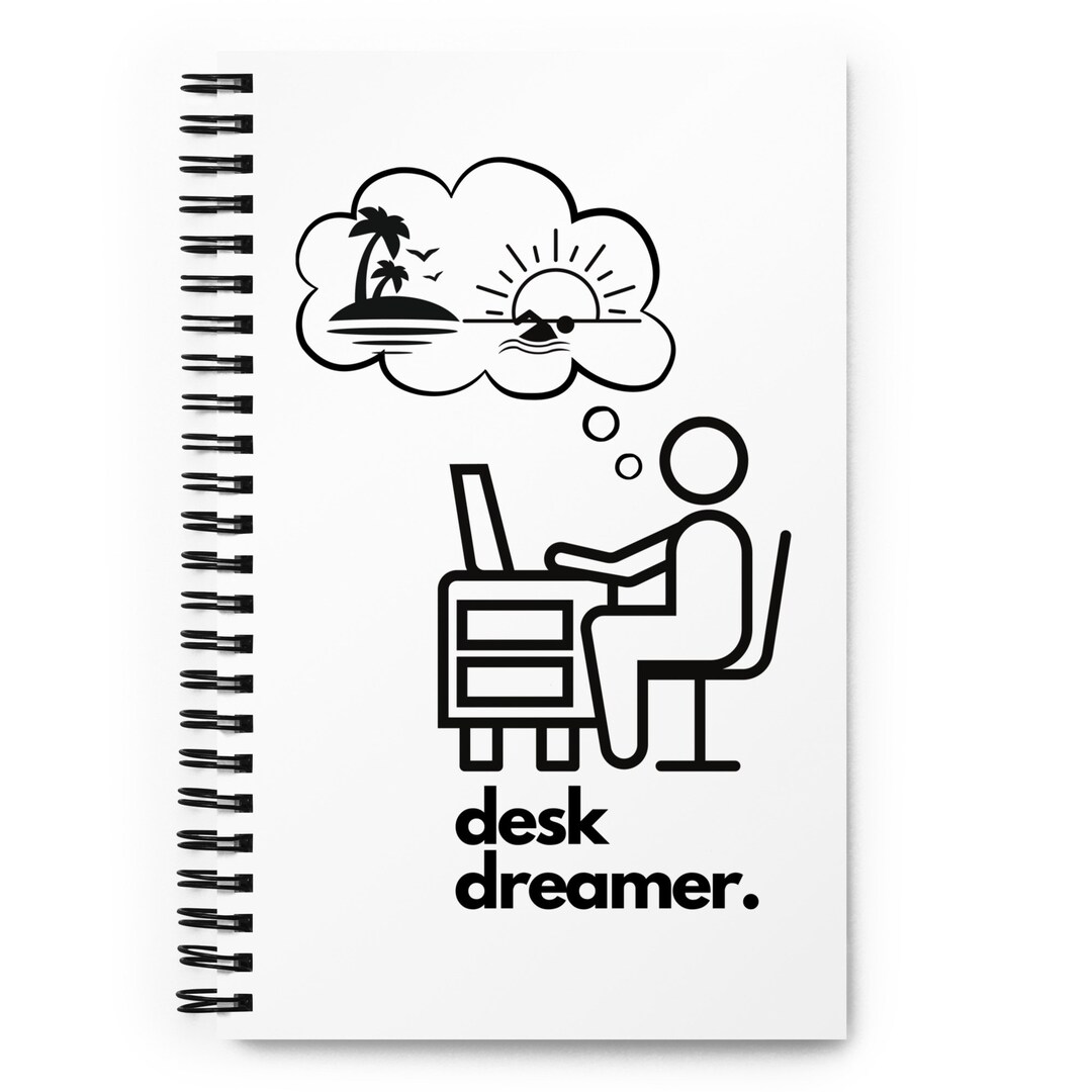 Work Humor: Desk Dreamer (tropical Island Swimming Dream) Spiral ...