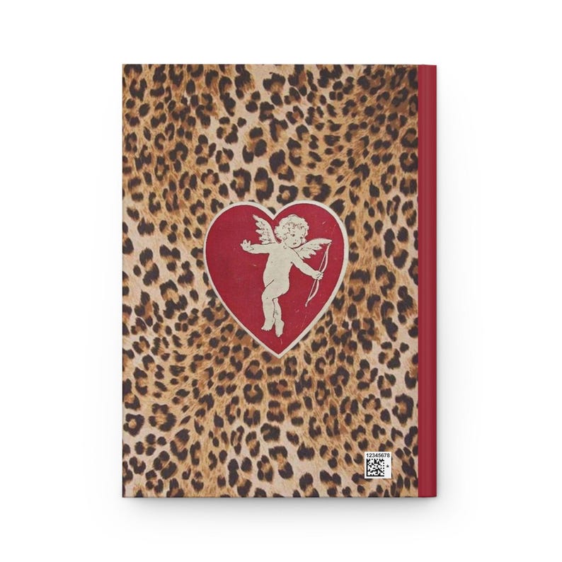 Leopard Print Hardcover Journal: Red Cupid Lined Notebook, Downtown ...