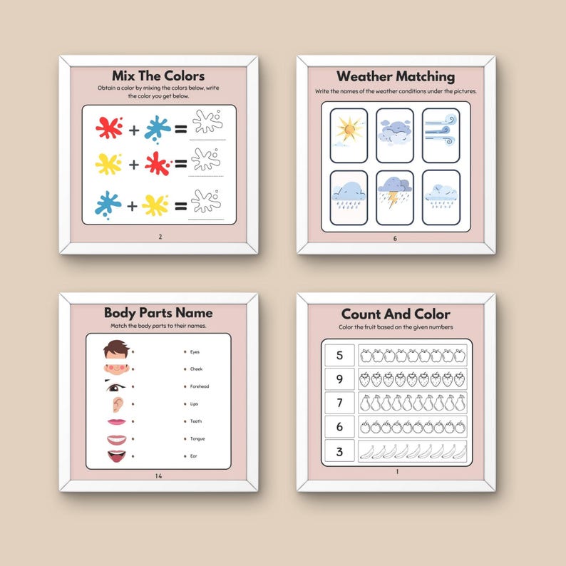 Busy Book Printable Pdf, Toddler Learning Binder, Preschool Activities ...