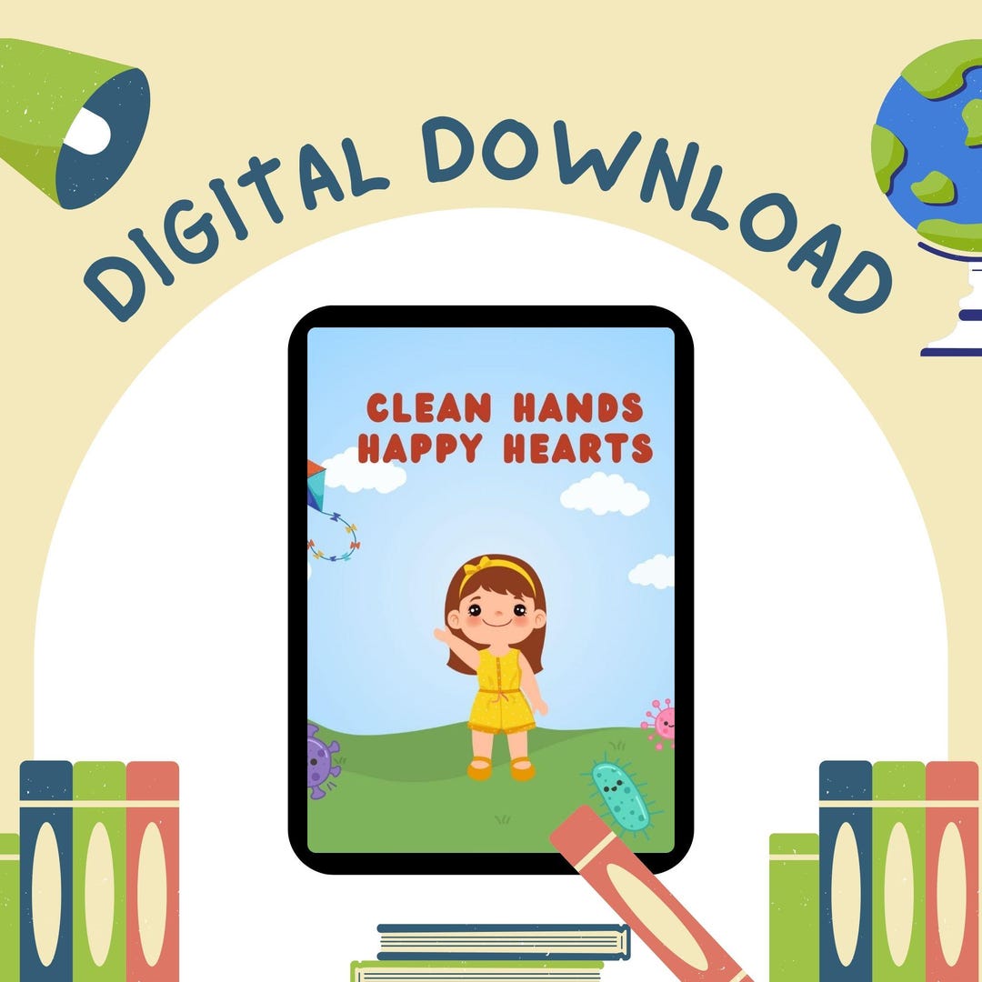 Clean Hands Happy Hearts Kids Story Book, Childrens Hygiene Educational ...