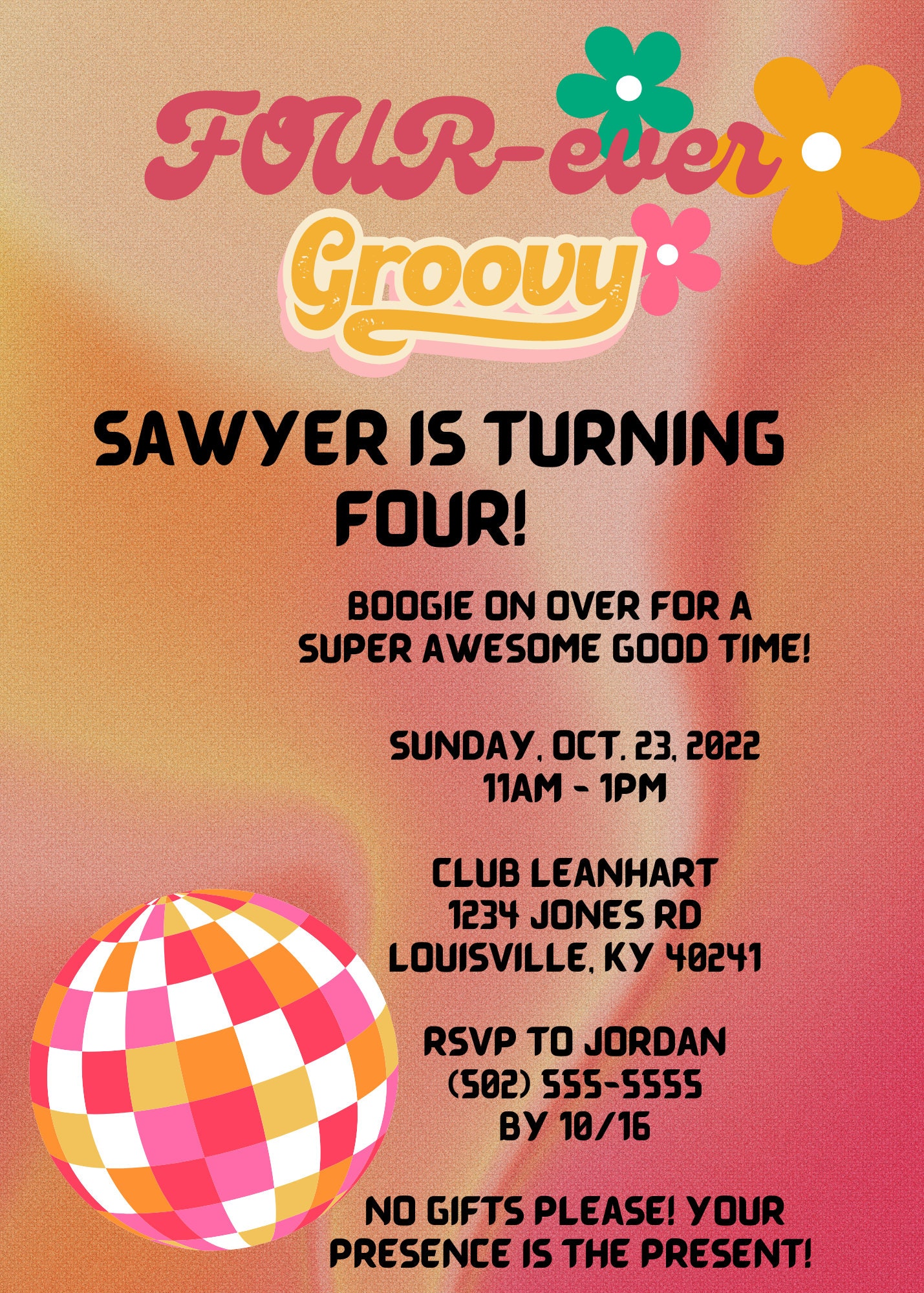 Groovy Party Invitation Digital Download - Etsy