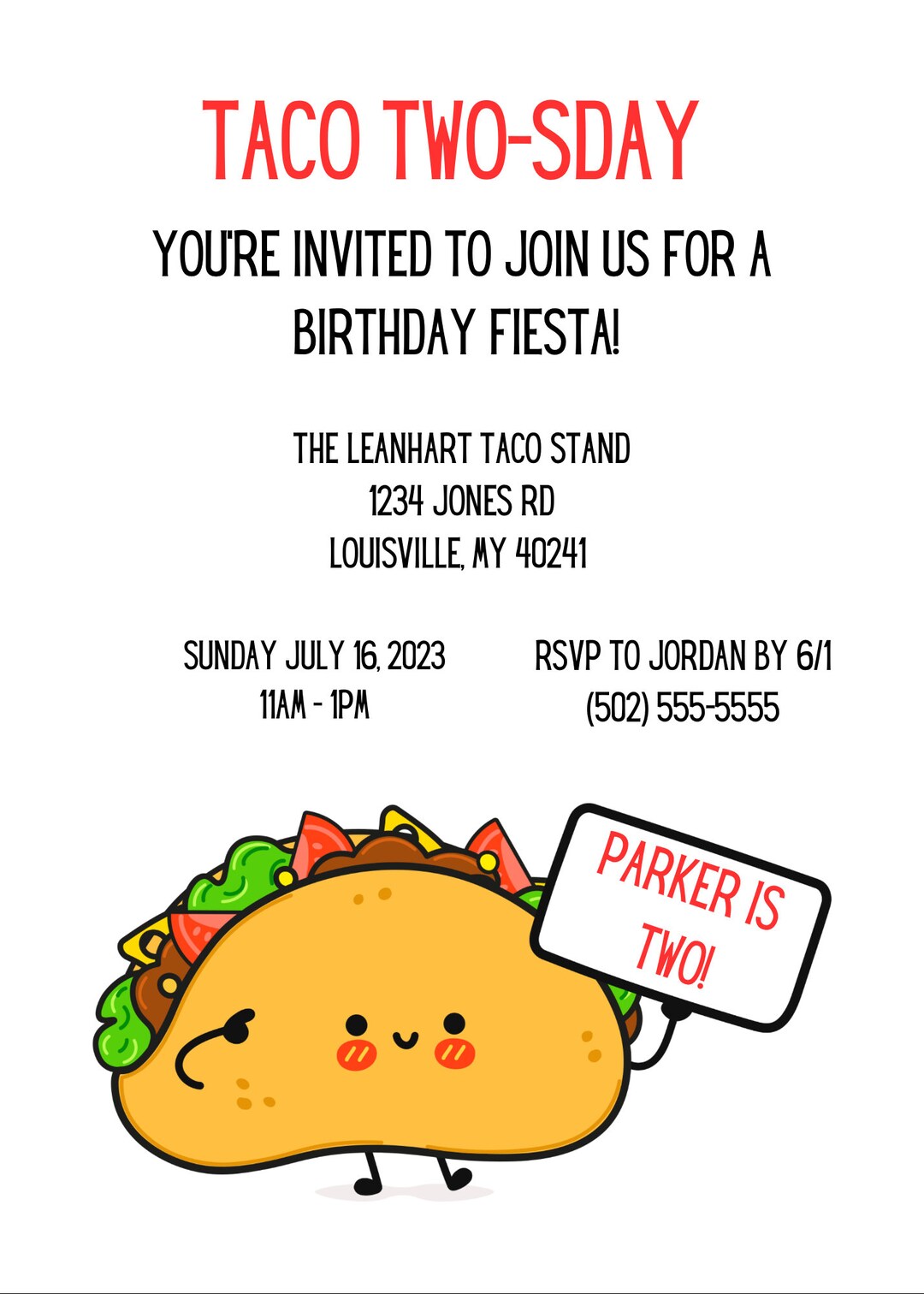 Taco Party Invitation - Digital Download - Etsy