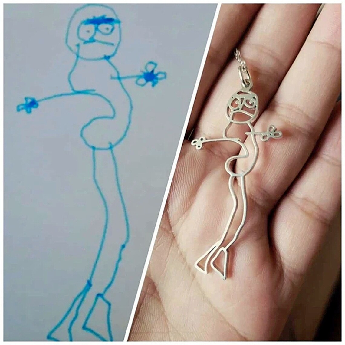 Custom Kids Drawing Jewellery: Enchantdraw Necklace! - Etsy
