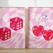 Holographic Poster Set of 2, Trendy Retro Wall Art, Pink Checkered ...