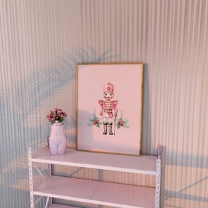 Pink Christmas Gallery Wall Prints, Trendy Wall Art Bundle, Retro ...