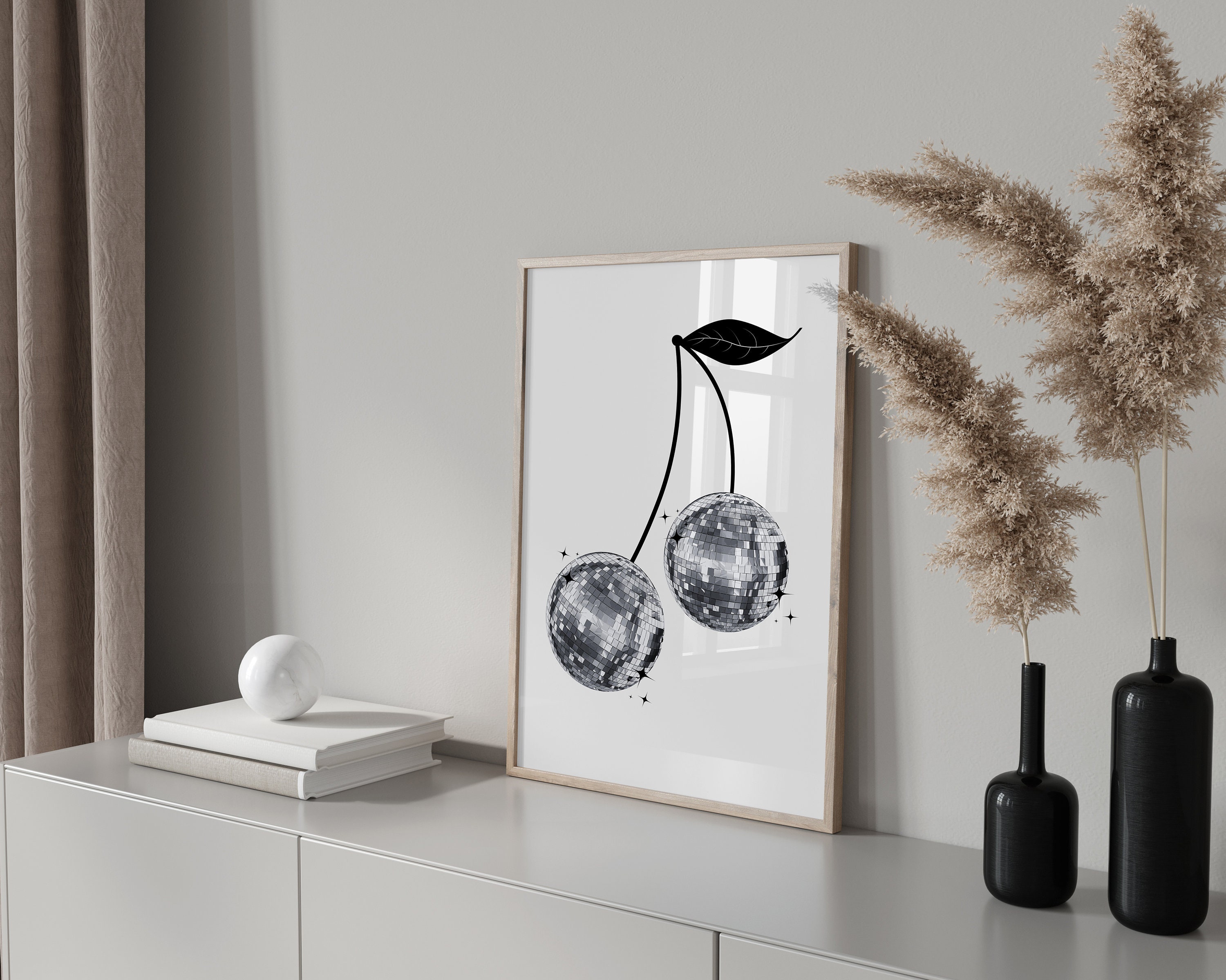 Disco Cherry Poster, Disco Ball Print, Y2K Girly Print, Cherry Disco ...