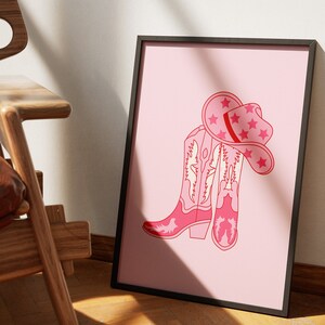 Cowgirl Poster Prints, Cowgirl Poster Pink, Cowgirl Boots Print ...