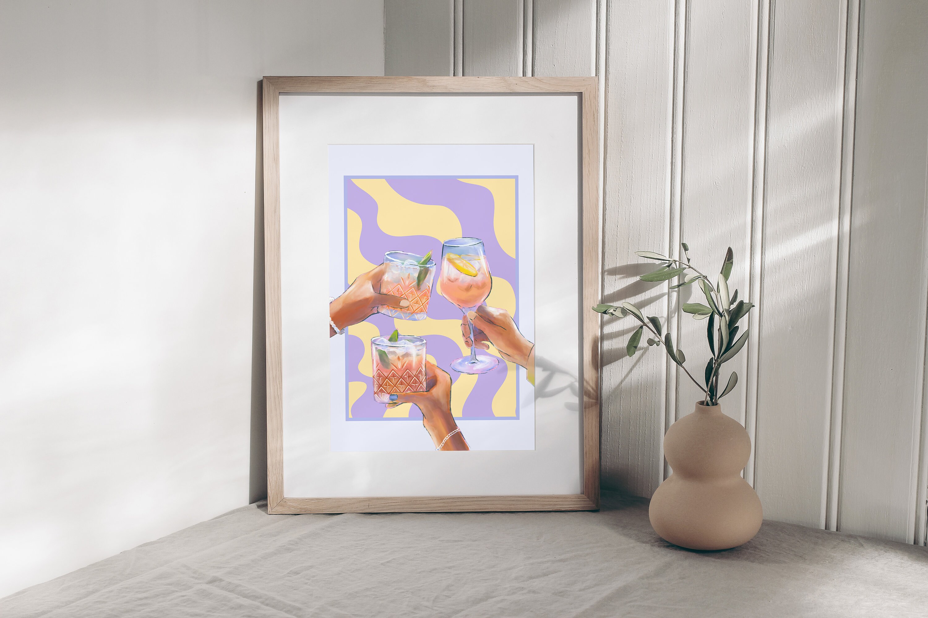 70's Wavy Pastel Retro Poster Retro Bar Poster Cheers - Etsy