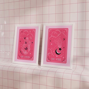 Tarot Card Poster Set of 2, the Lovers-the Star Tarot Card Prints ...