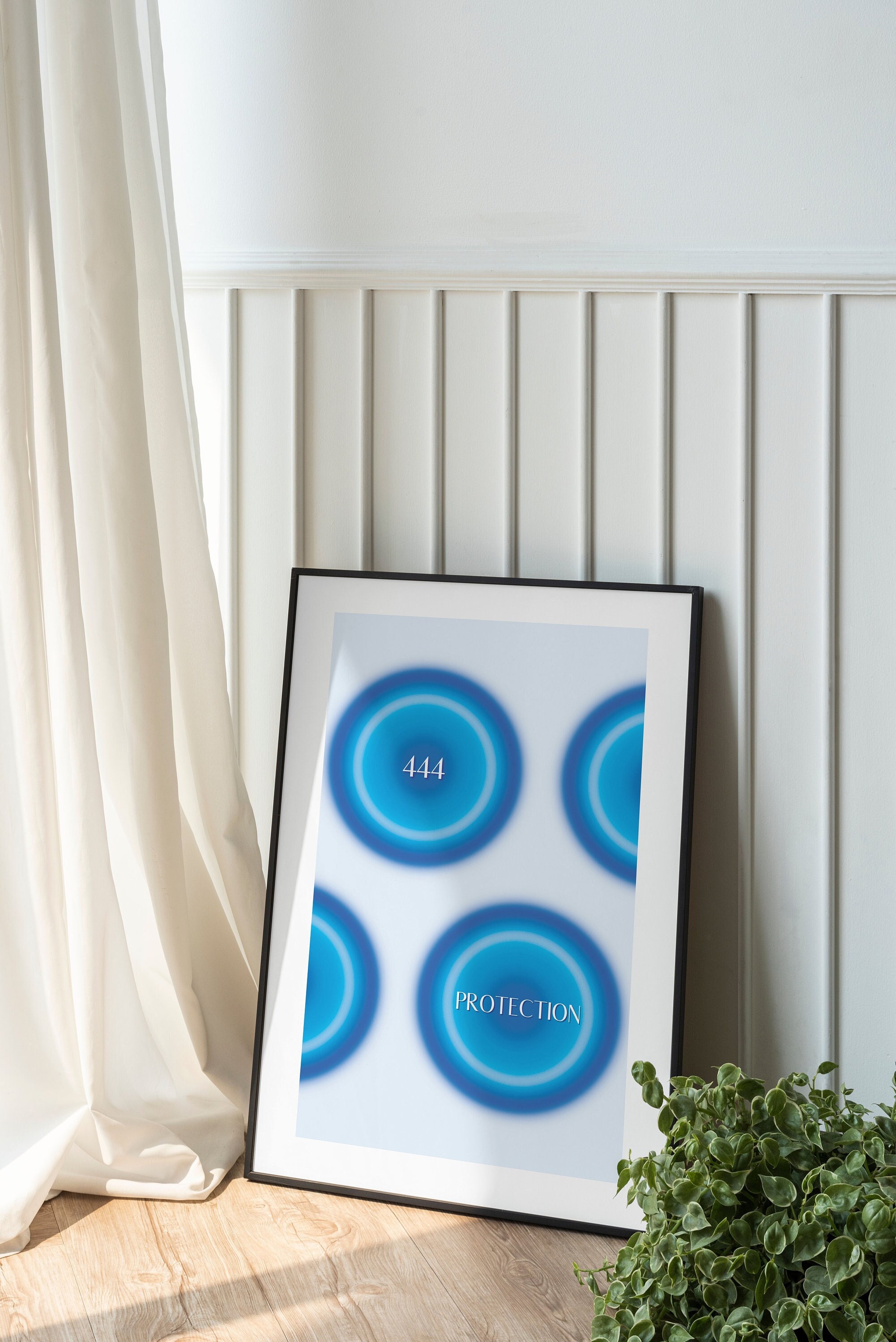 Evil Eye Poster I 444 Aura Poster I Angel Numbers Wall Art I Blue ...