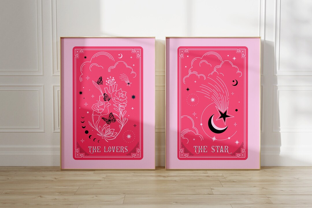 Tarot Card Poster Set of 2, the Lovers-the Star Tarot Card Prints ...