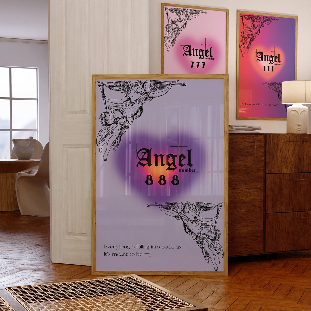 888 Angel Number Poster, 888 Angel Number Print, Angel Number Aura ...