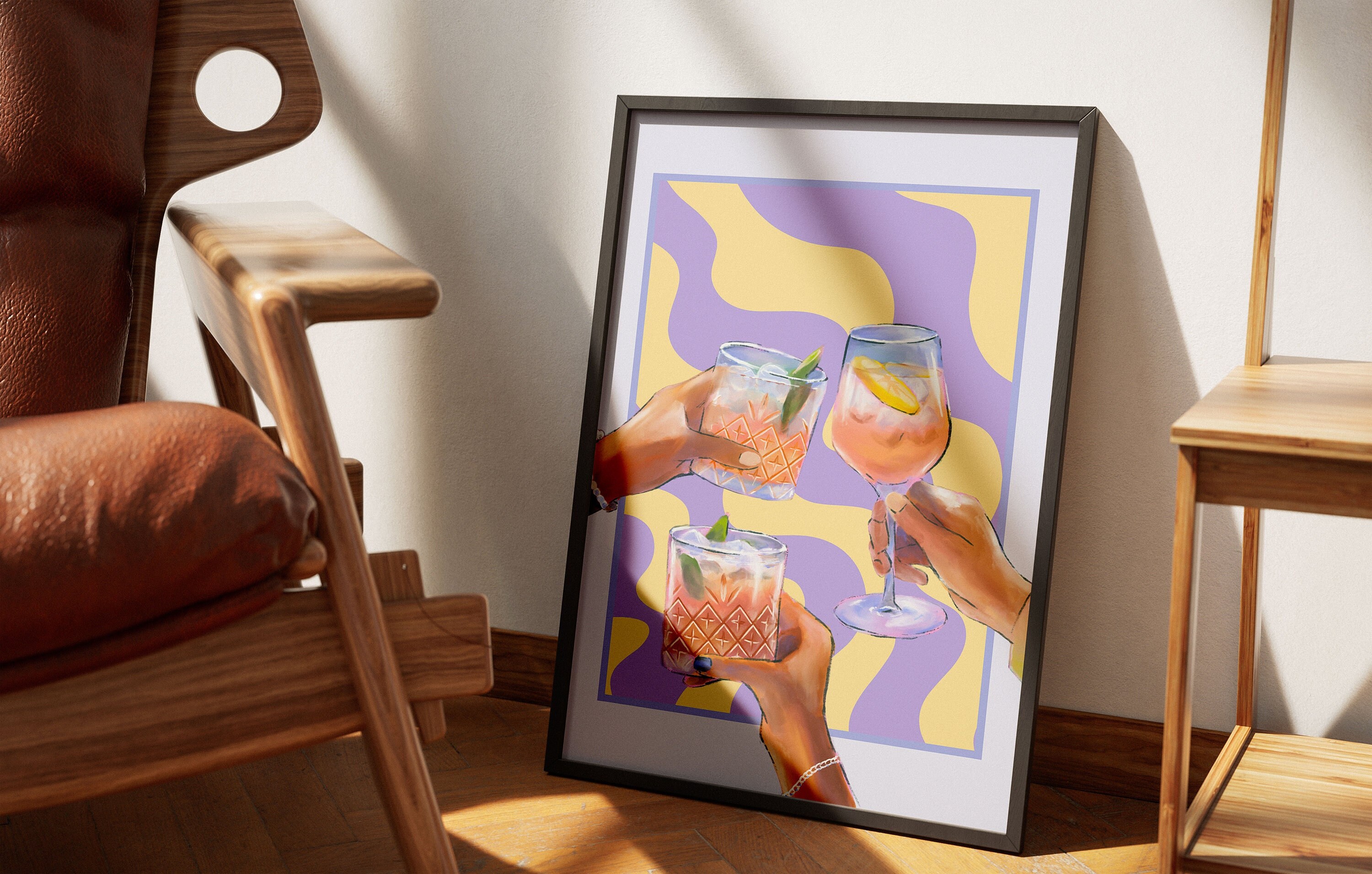 70's Wavy Pastel Retro Poster Retro Bar Poster Cheers - Etsy