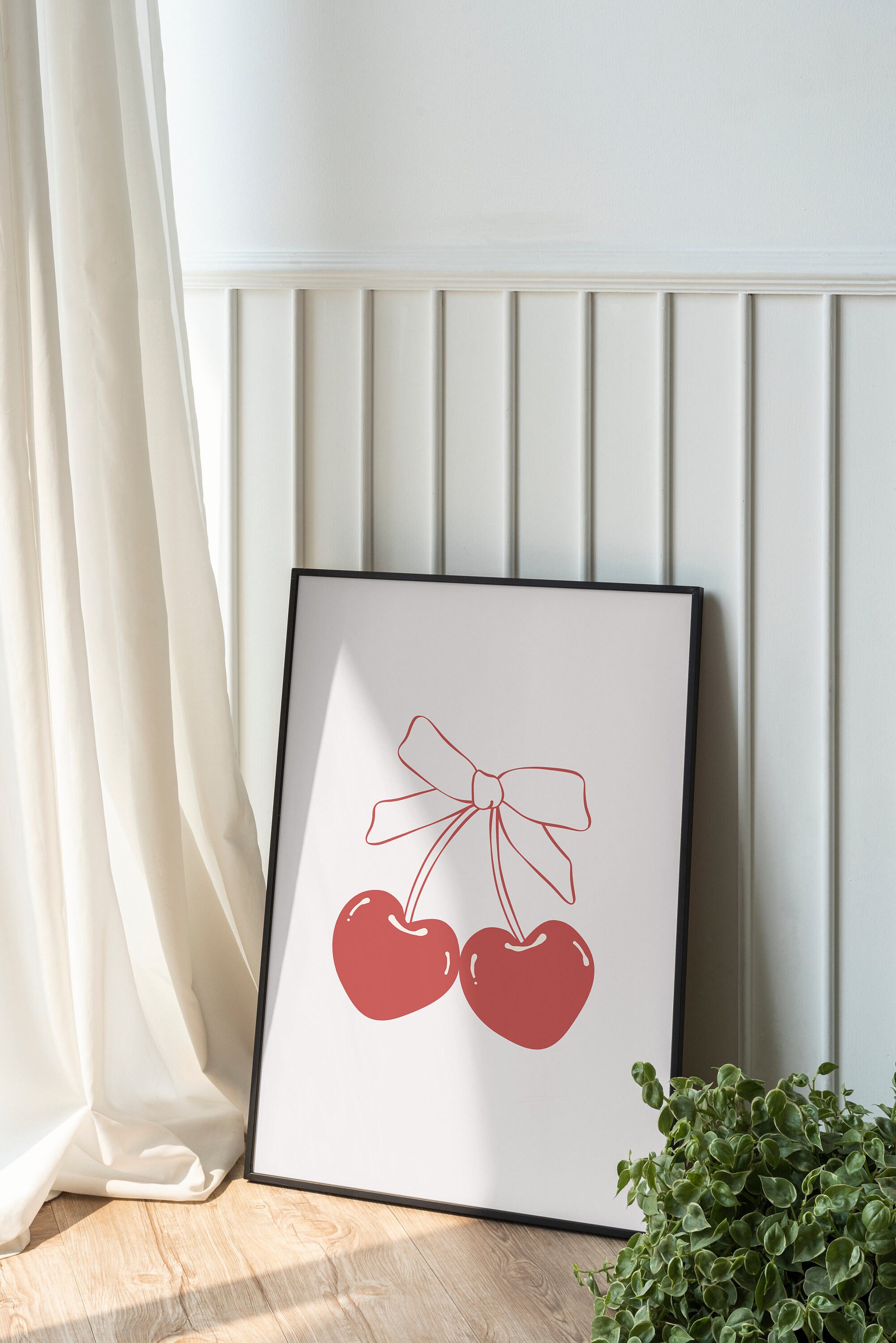 Aesthetic Cherry Bow Poster, Preppy Y2k Print, Cherry Print Poster ...