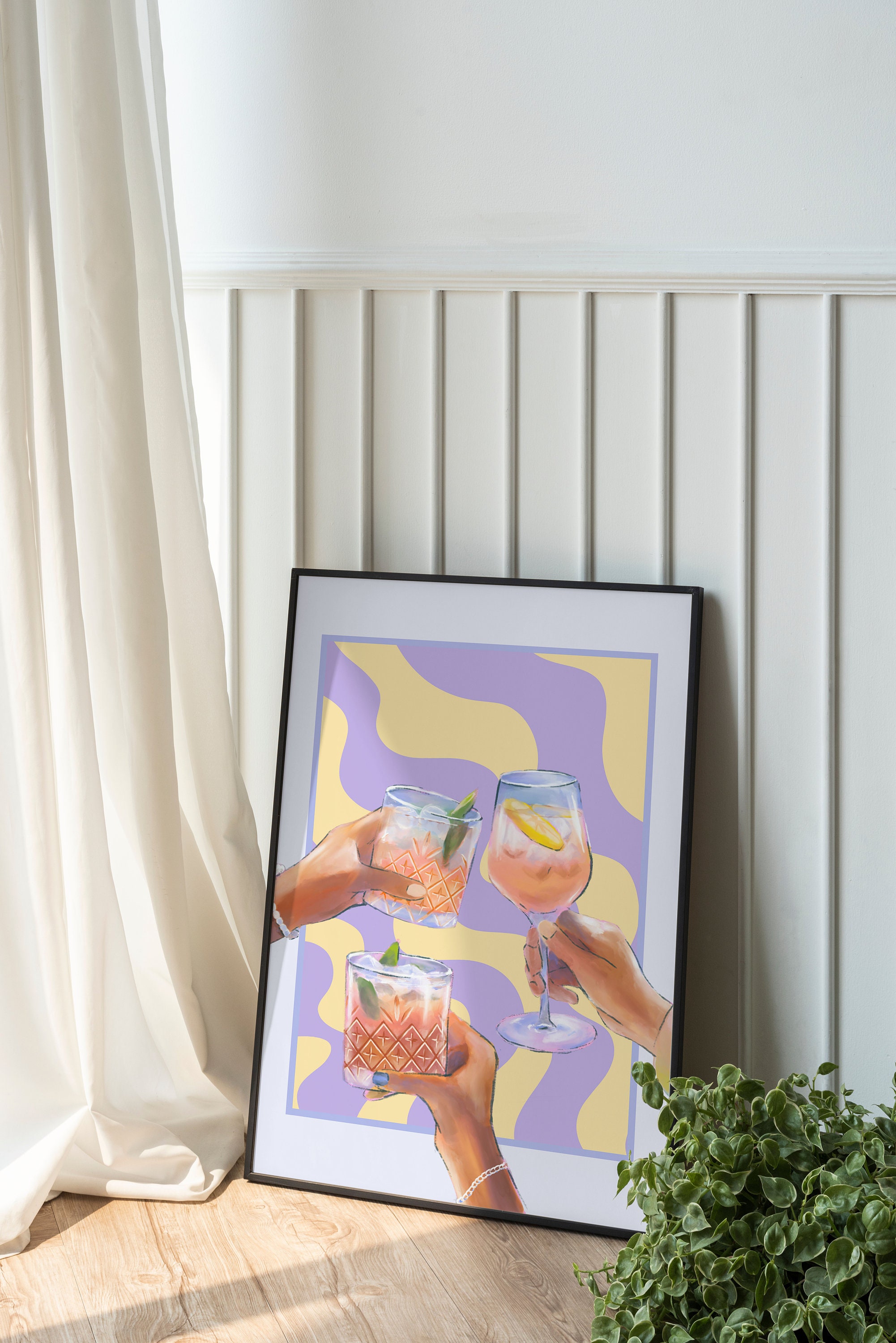 70's Wavy Pastel Retro Poster Retro Bar Poster Cheers - Etsy