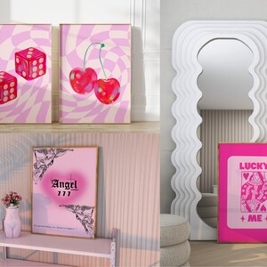 20 Posters Pink Bundle, Pink Gallery Wall Set, Trendy Wall Art Bundle ...
