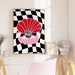 Clam Shell Disco Pearl Poster, Beach House Print, Checkered Retro Art ...