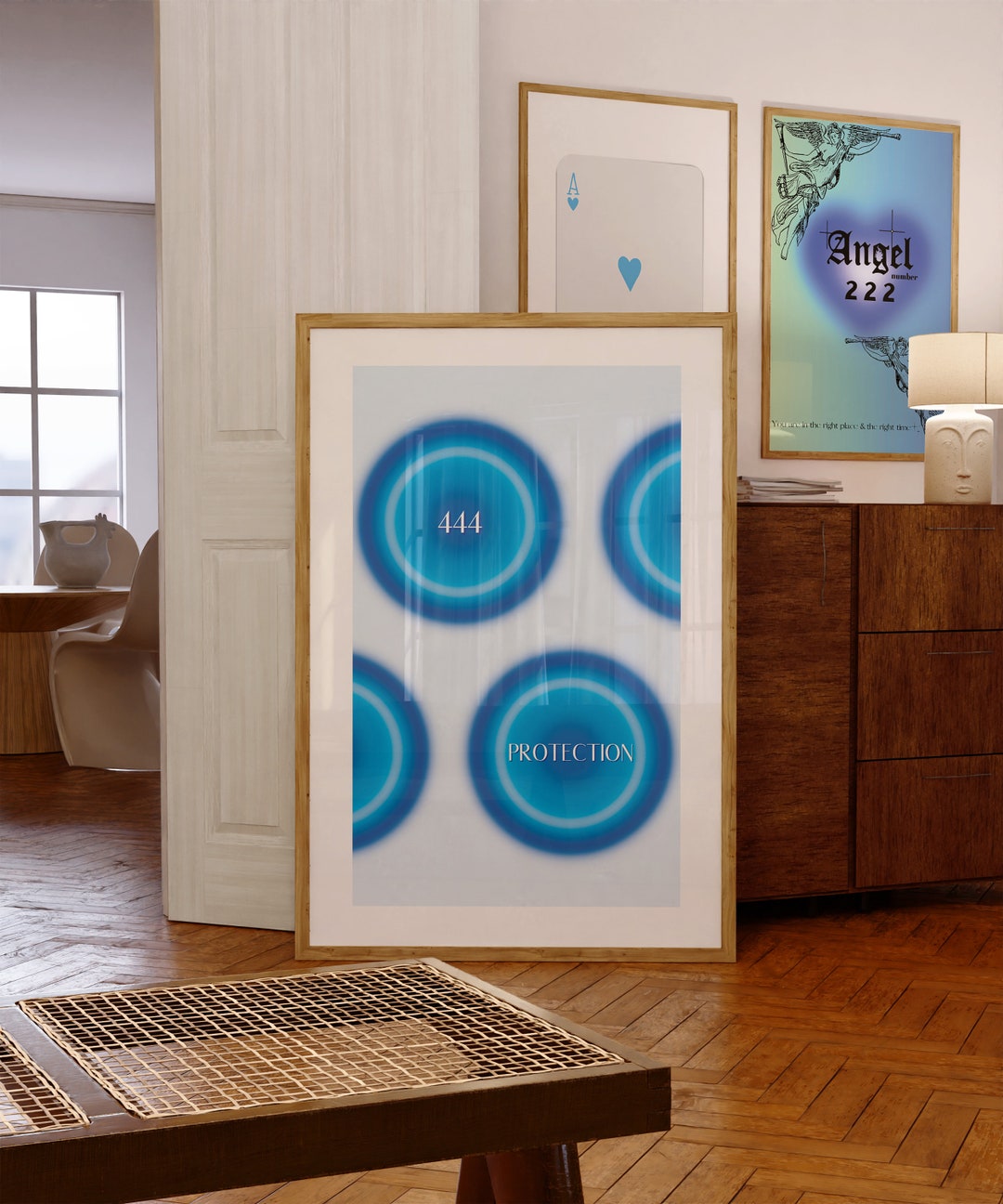 Evil Eye Poster I 444 Aura Poster I Angel Numbers Wall Art I Blue ...