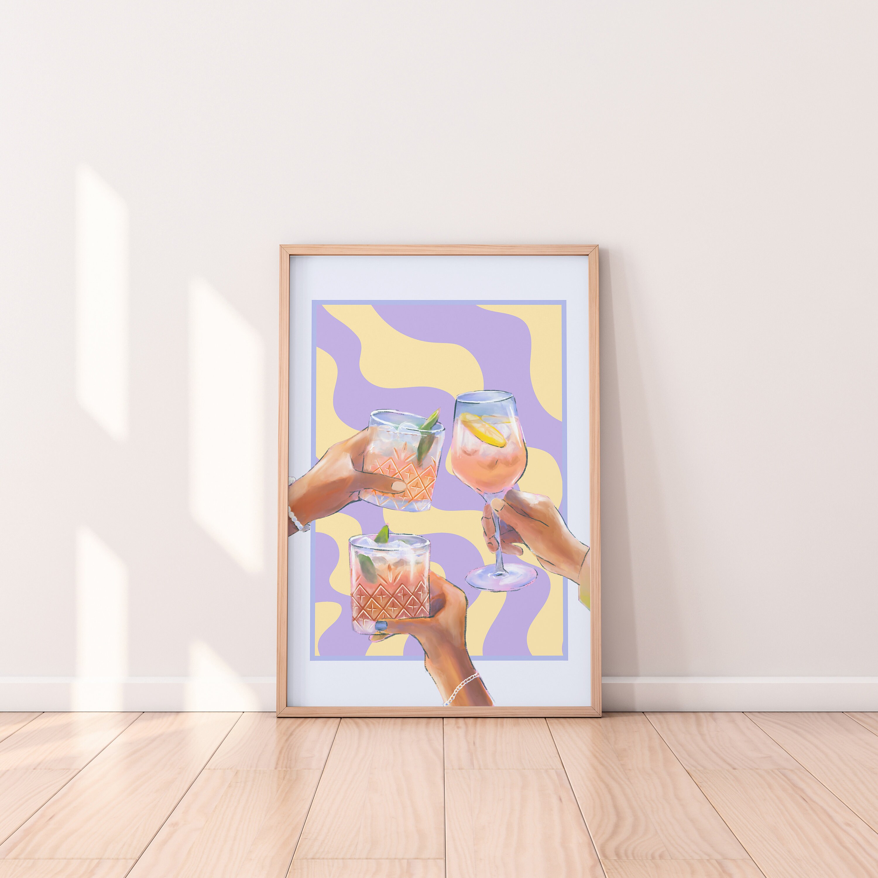 70's Wavy Pastel Retro Poster Retro Bar Poster Cheers - Etsy