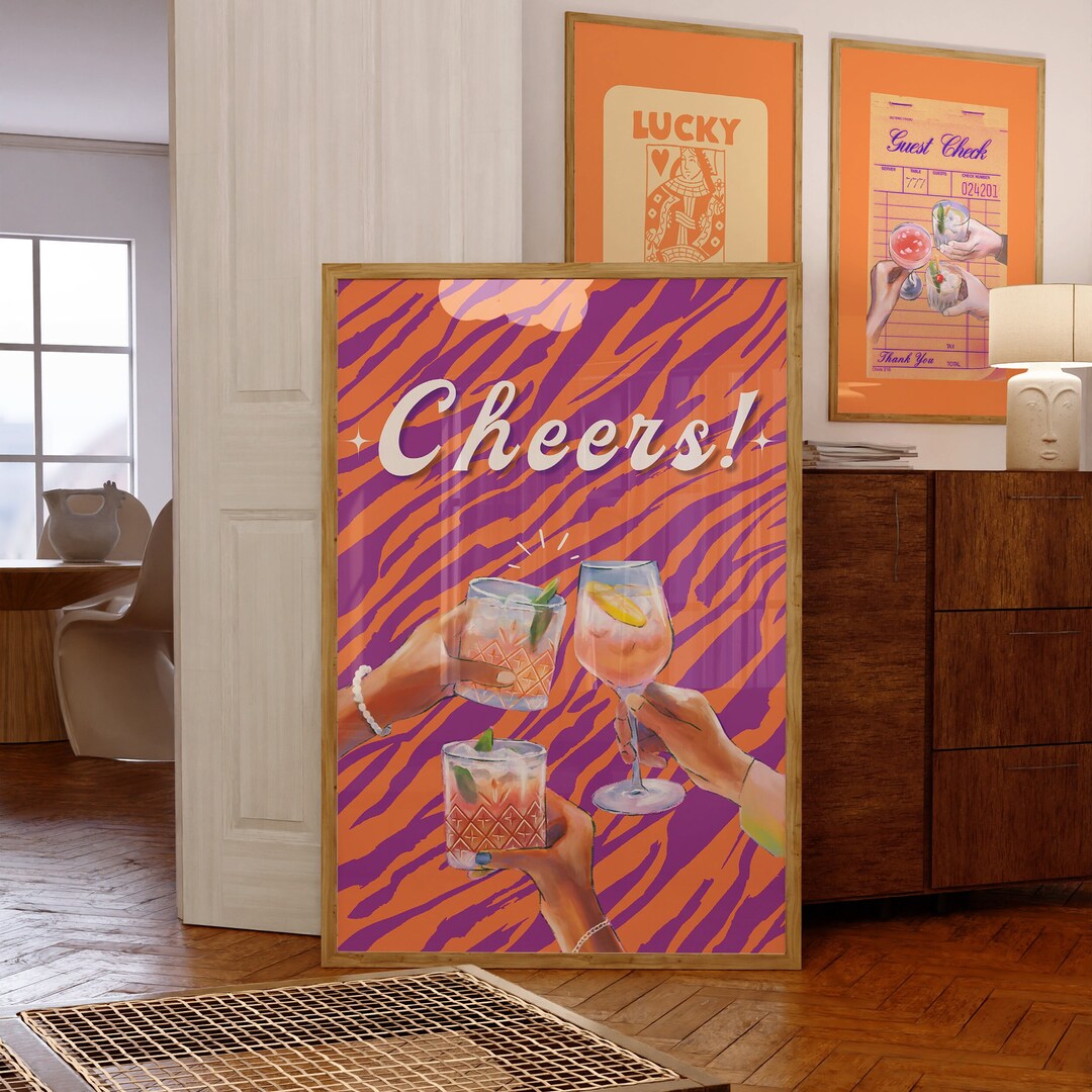 Cheers Wall Art I Retro Bar Poster I Digital Printable Cheers Poster I ...