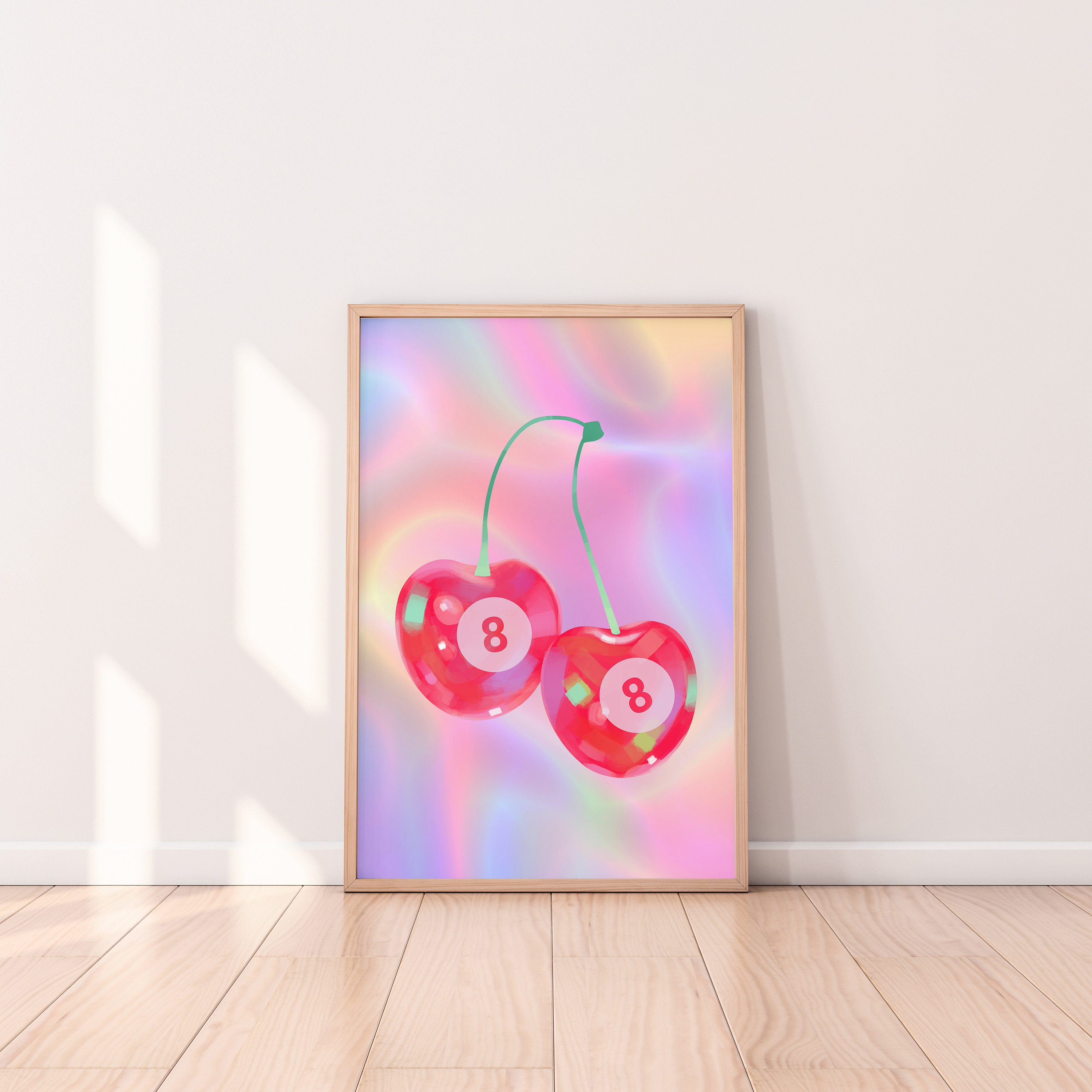 Magic 8 Ball Cherry Poster Aesthetic Holographic Print - Etsy