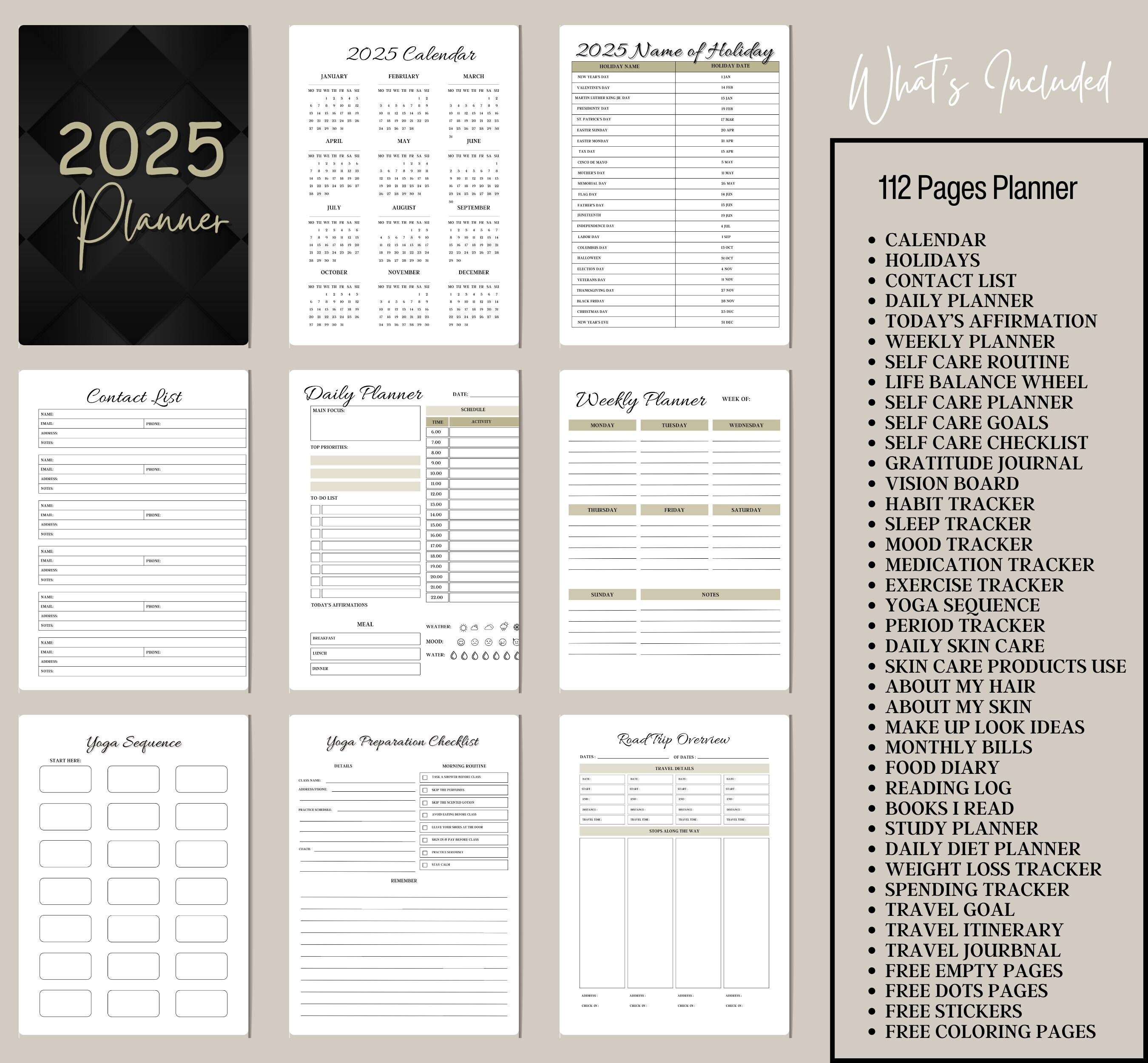 Minimalist Planner 2025, 2025 Digital Planner: Self-care, Productivity ...