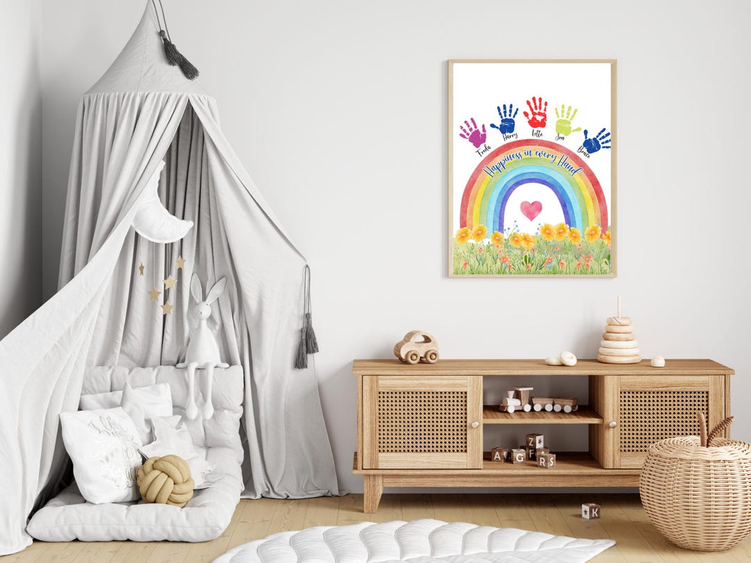 Rainbow Handprint Art Printable | Family Handprint Keepsake | Kids ...