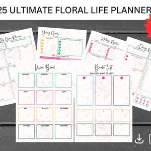 Ultimate Floral 2025 Life Planner 32-page Comprehensive Goal ...
