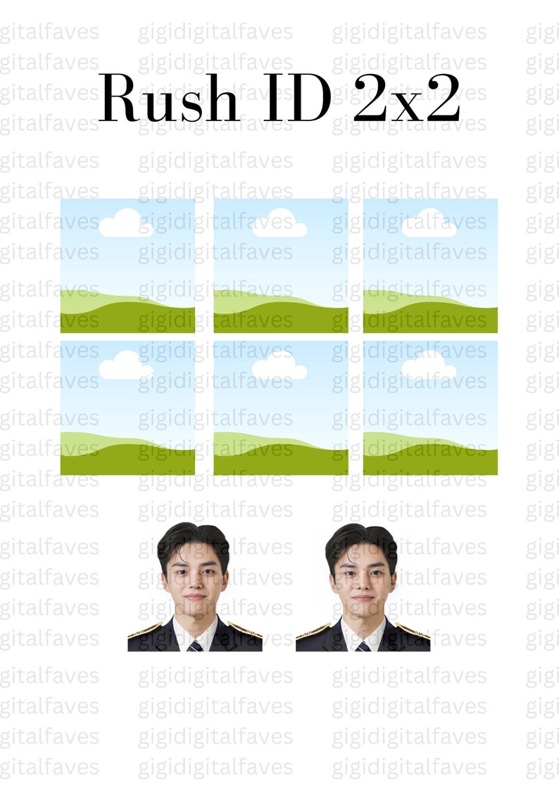 Professional Picture Guide for ID Cards Editable Canva Template for ...