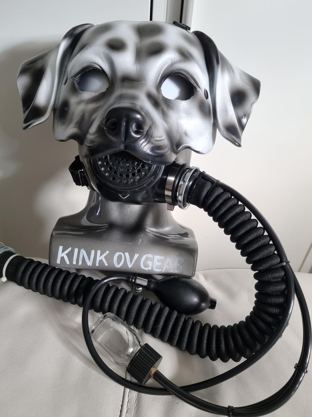 Dalmatian Dog Gas Mask With Removable Rubber Foam Animal Headpiece ...