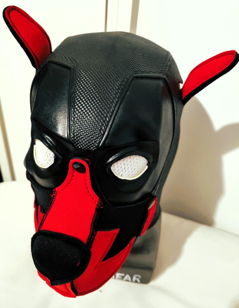 Dog Pool Superhero Latex Mask for K9/frisky Puppy Hood Dead Pool Wane ...