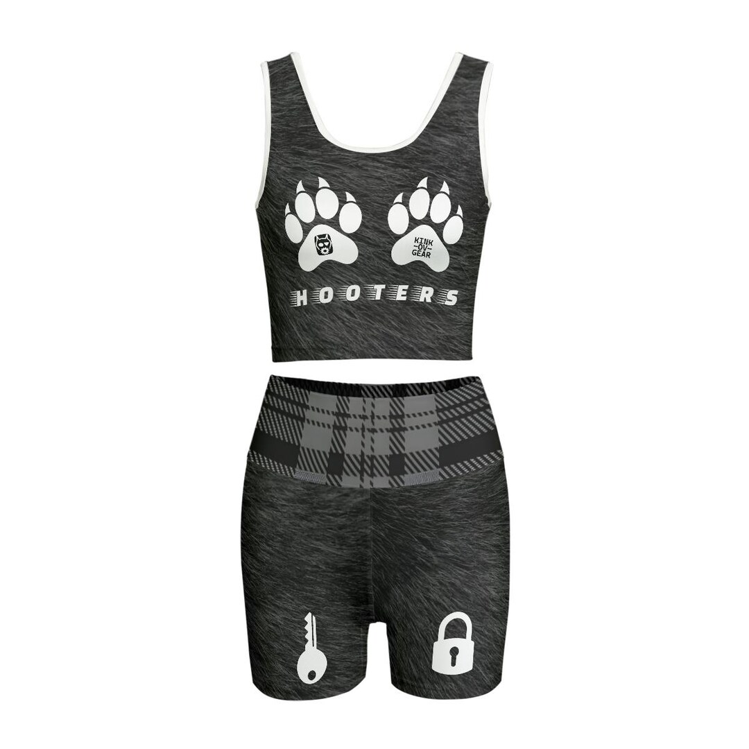 Paw Hooters Crop Top Bra Service Dog Booters Shorts Set Puppy Booty ...