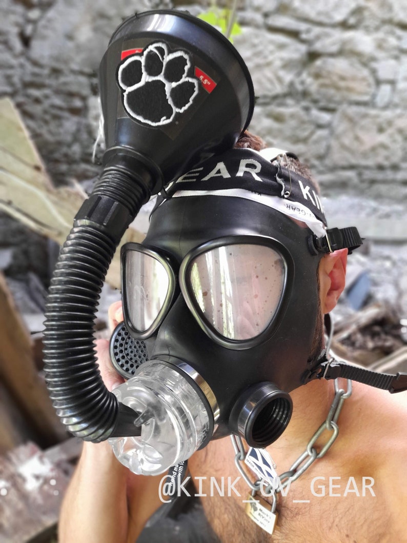 Premium FLESHLIGHT Rubber GAS MASK puppy Play Muzzle funnel. Kinky Gear Blowing Head Gasket Job ...