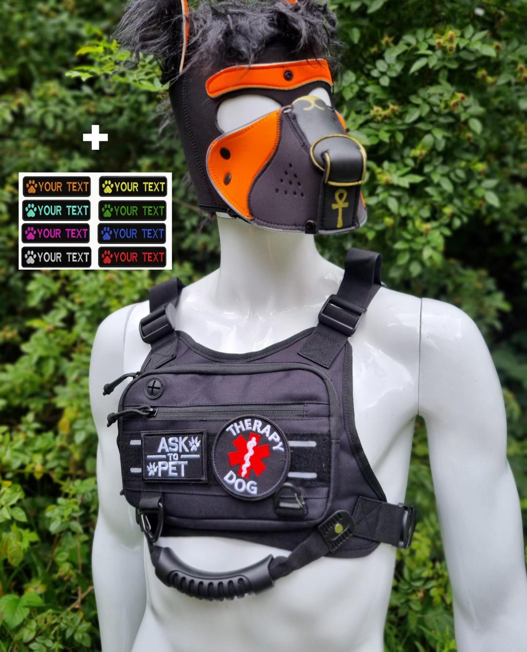 Grab Handles Puppy Play Tactical Harness Fursuit Pocket Furry Chest Bag ...