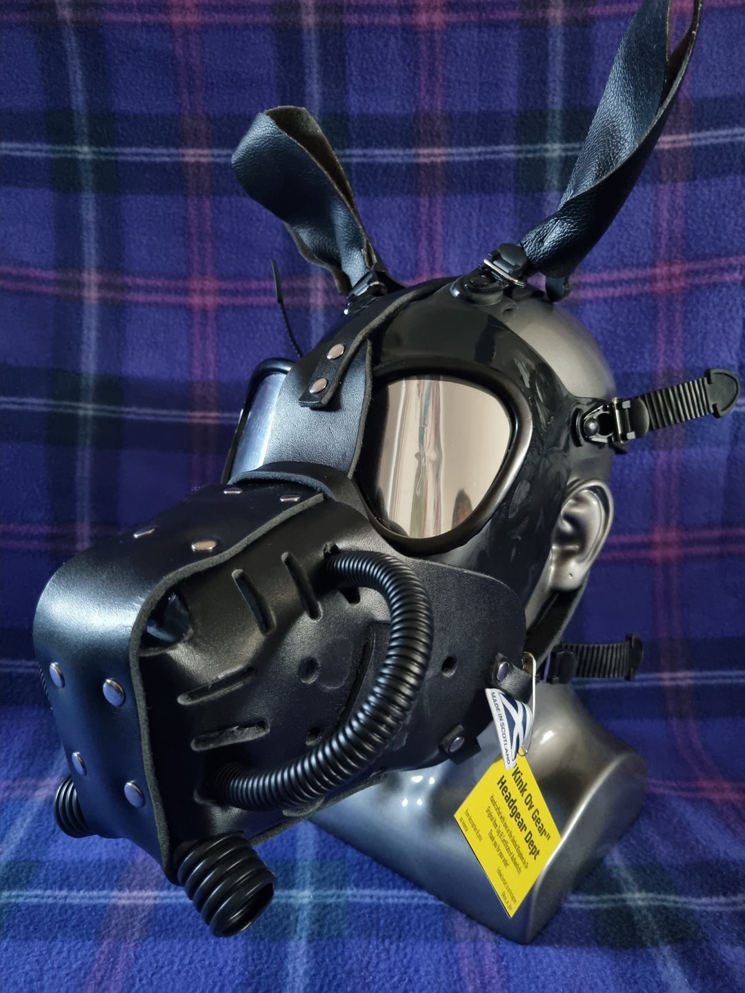 Genuine Leather Pup Punk Rubber Gas Mask. Puppy Play. Steampunk. Gay ...