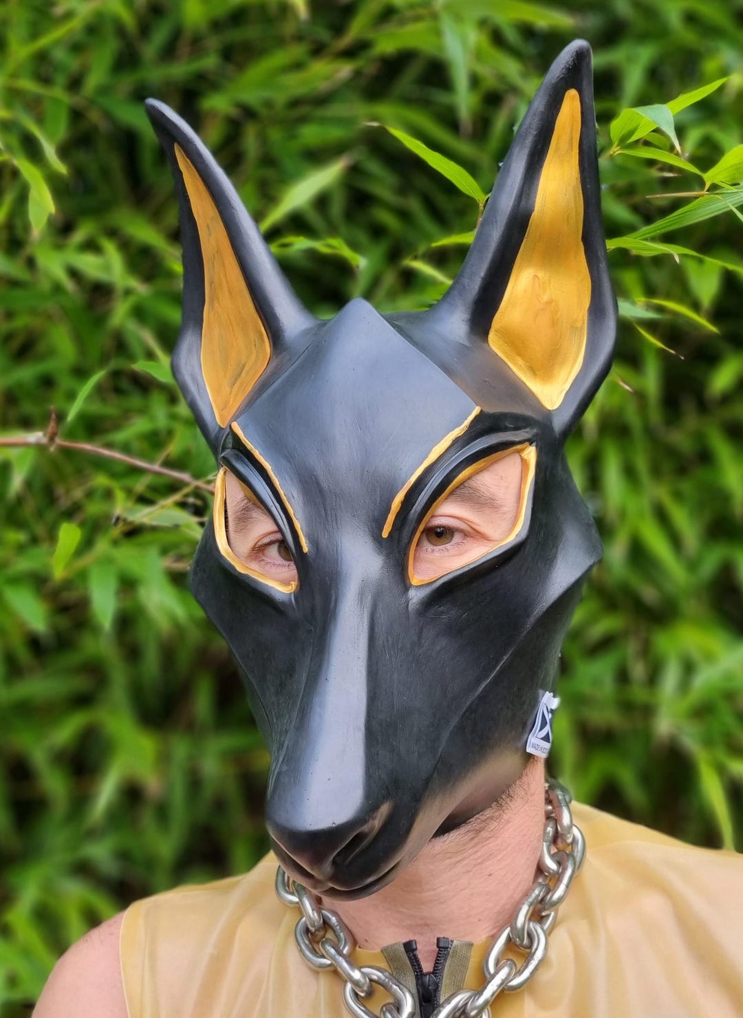 KOG Anubis Moulded Latex Dog Fox Mask. Rubber Jackal Pup Puppy Hood ...