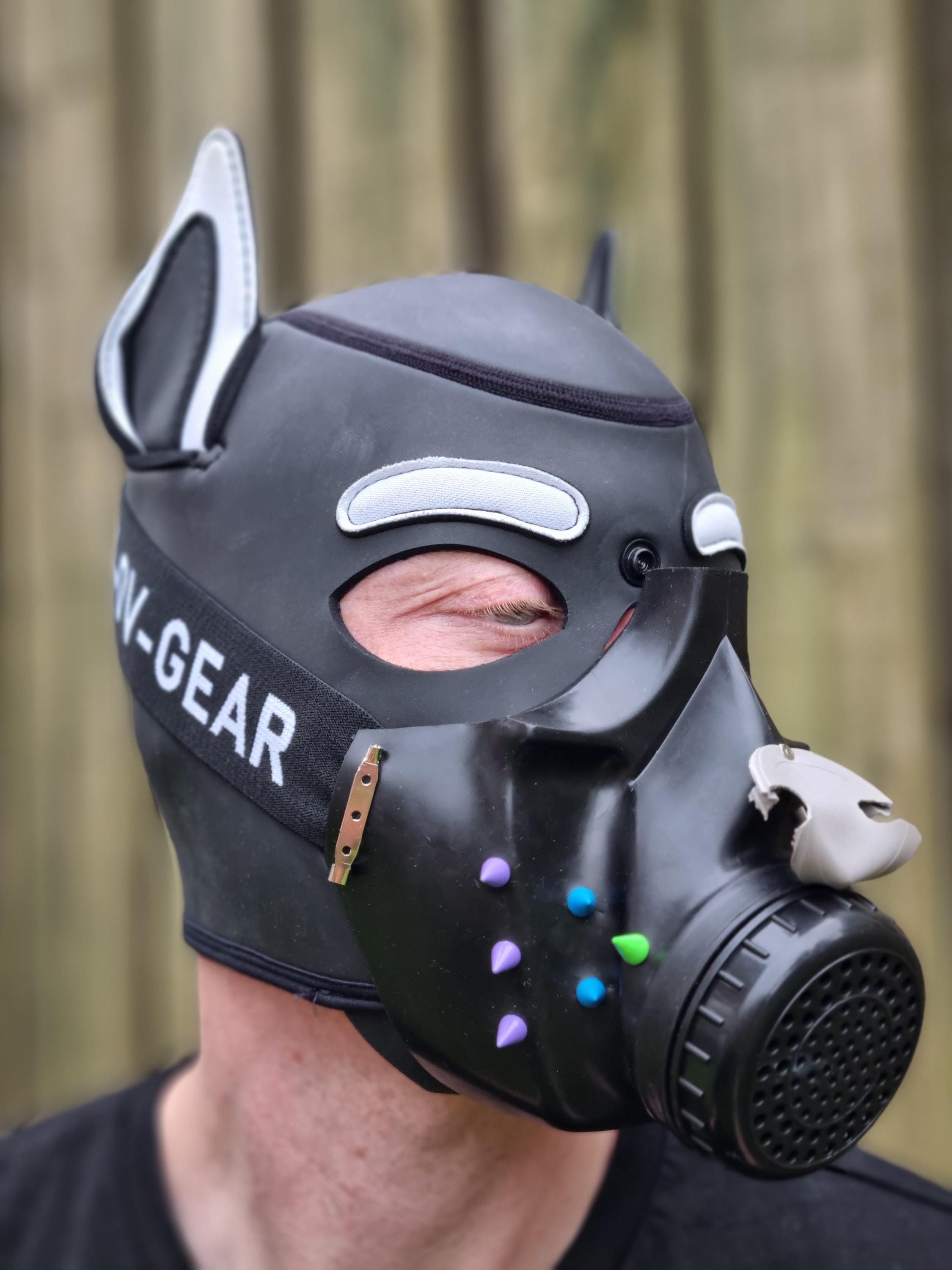 KOG Rubber Pup Muzzle With Custom Colour Spike Whiskers. Mr S K9 ...