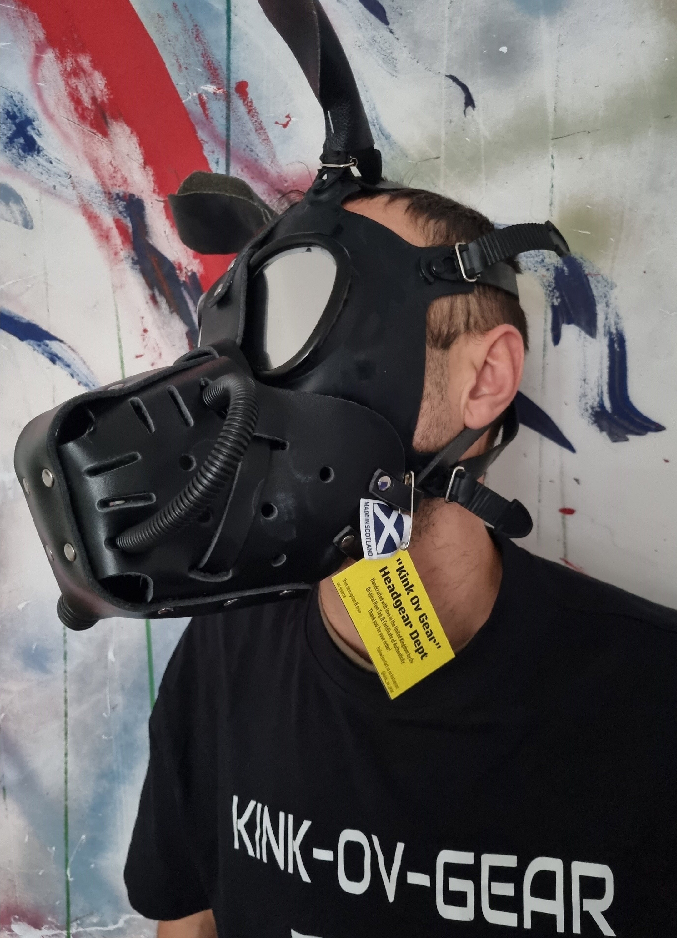 Genuine Leather Pup Punk Rubber Gas Mask. Puppy Play. Steampunk. Gay ...