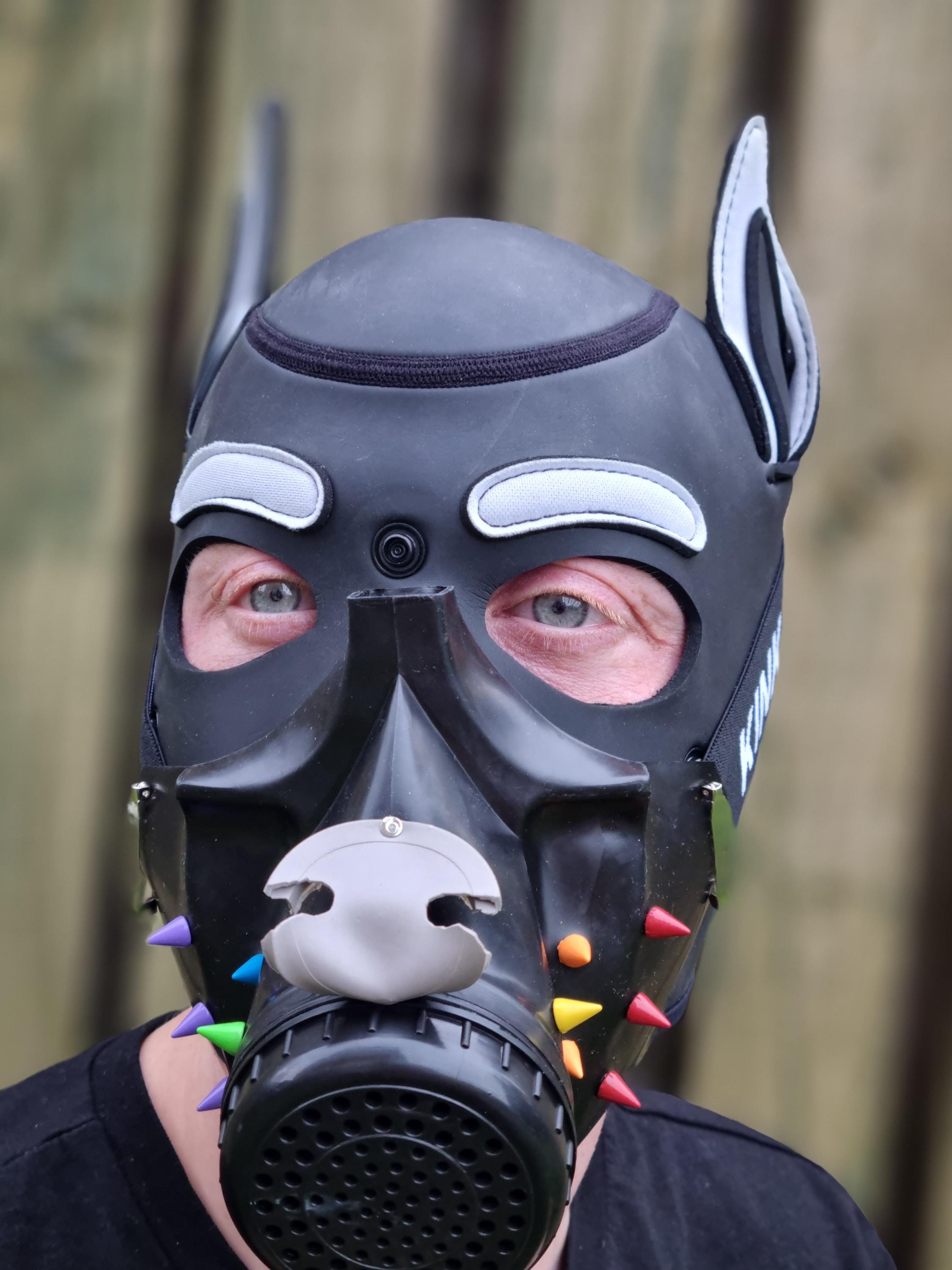 KOG Rubber Pup Muzzle With Custom Colour Spike Whiskers. Mr S K9 ...