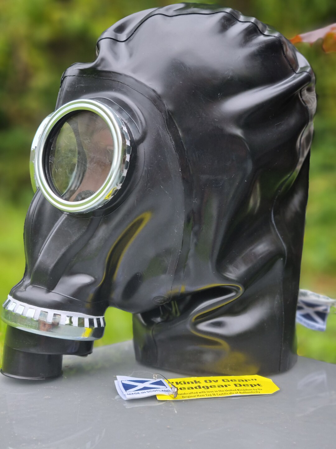 Shiny Attached Neck Hood Alien Gas Mask. Any Flesh Insert Russian GP 5 ...