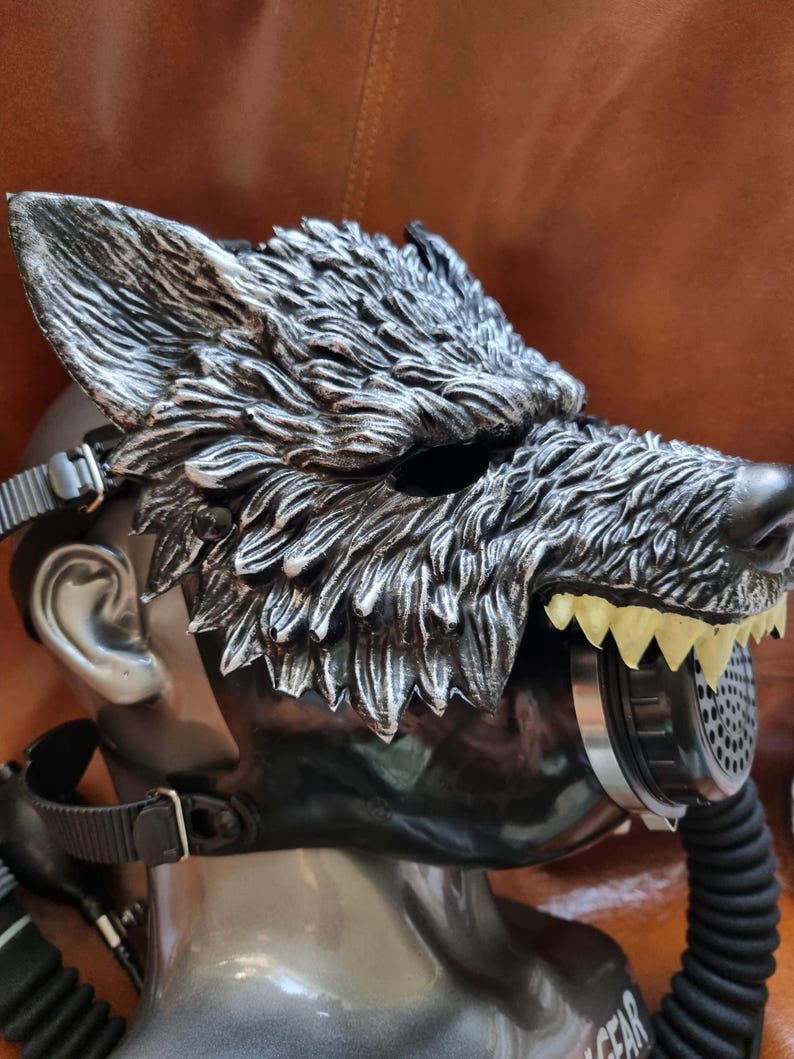 Wolf Dog Gas Mask With Removable Rubber Foam Animal Headpiece Cosplay ...