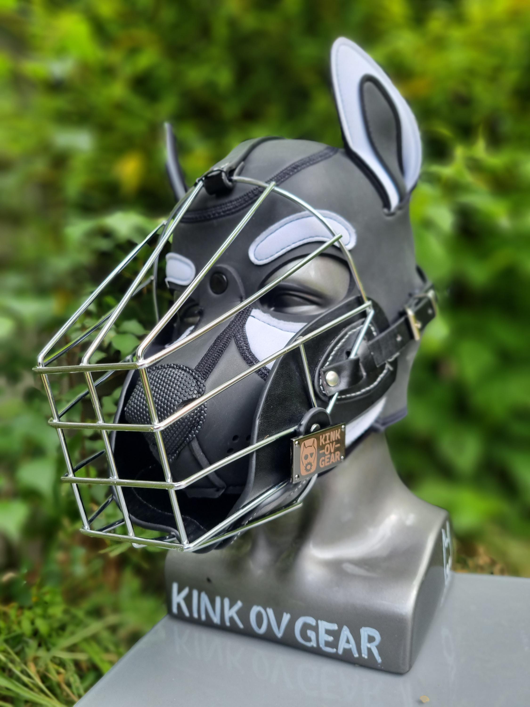 Prisoner Muzzle Behind Steel Bars Leather Head Harness Pup Snout ...