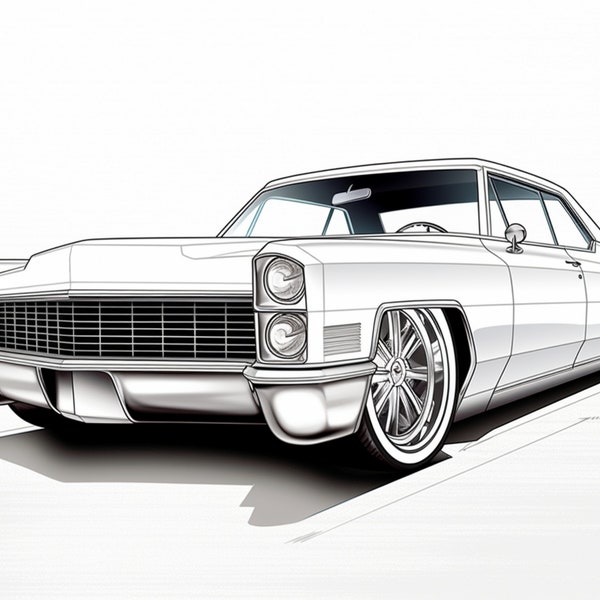 Cadillac Drawing - Etsy