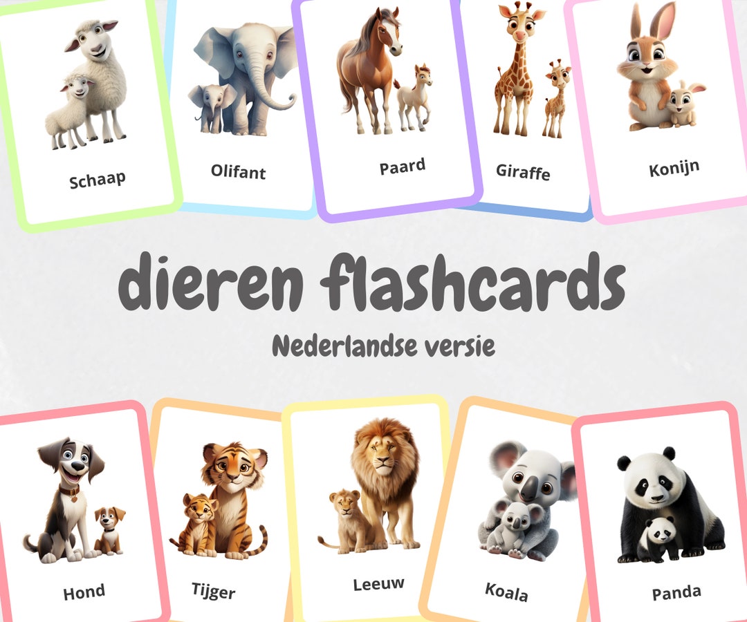 Animals Flashcards | Dutch | Printable | Montessori Material ...